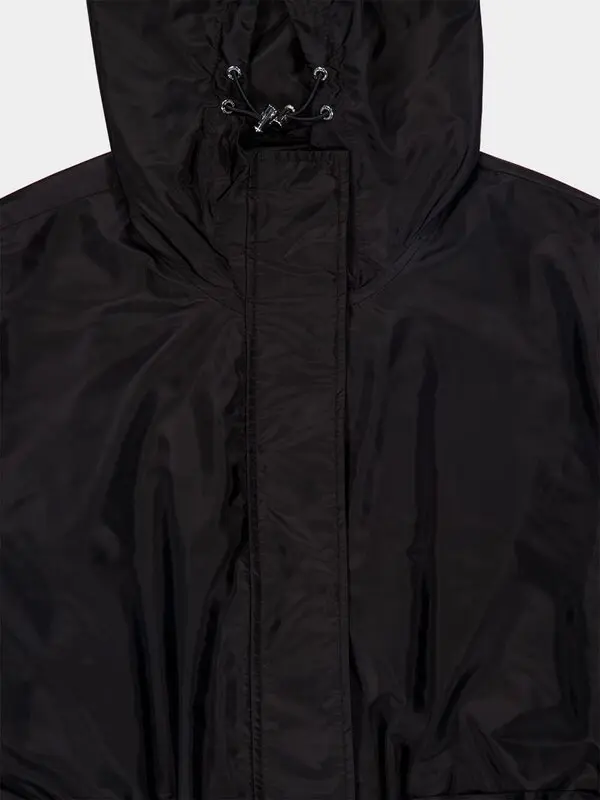 Moncler Hooded Ruched Rain Jacket - Blue