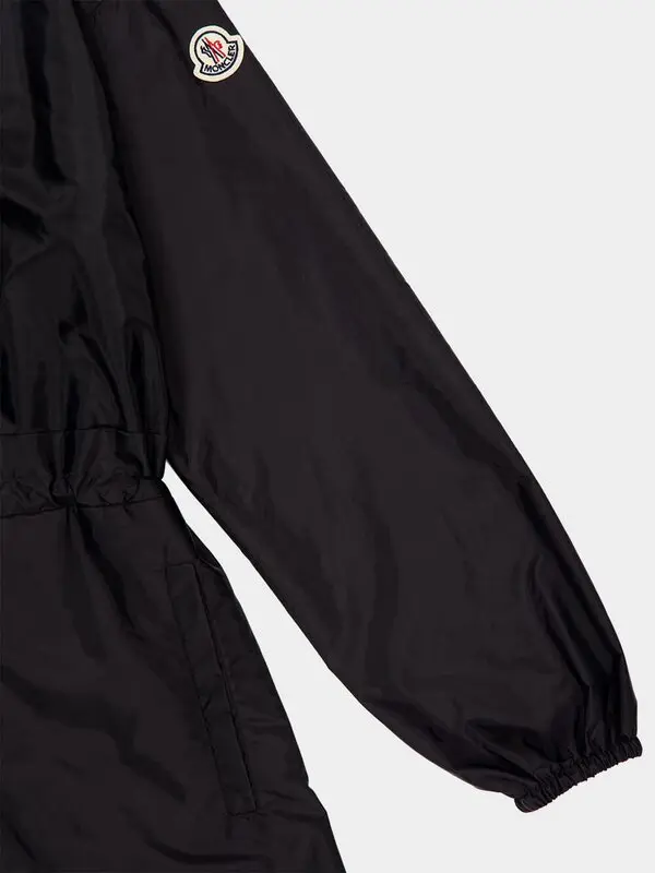 Moncler Hooded Ruched Rain Jacket - Blue