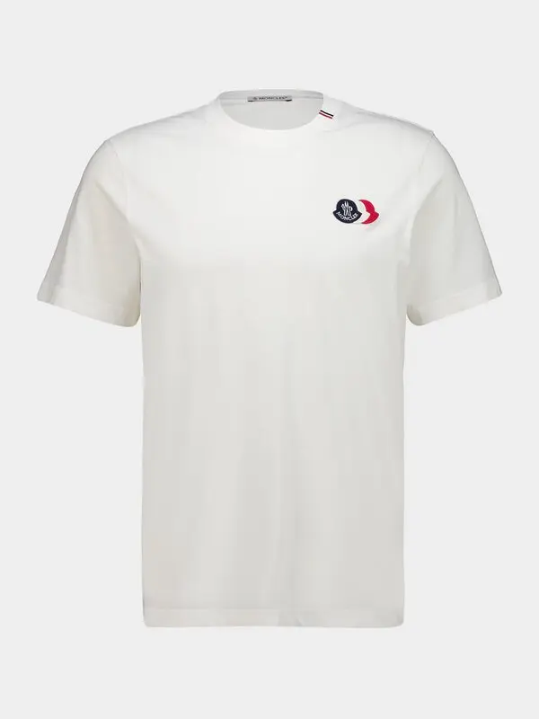 Moncler Natural Cotton T-shirt With Logo - White