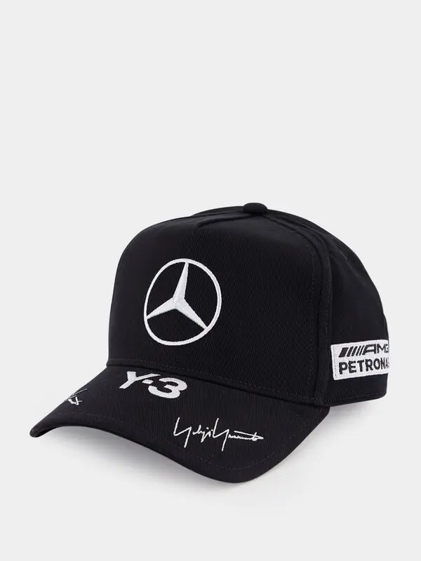 Y3 Logo Embroidered Cap - Black