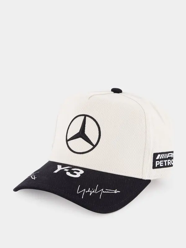 Y3 Logo Embroidered Cap - Cream