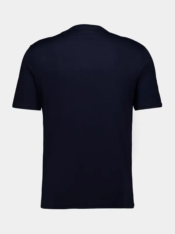 Fedeli Midnight Knitted Cotton T-shirt - Blue