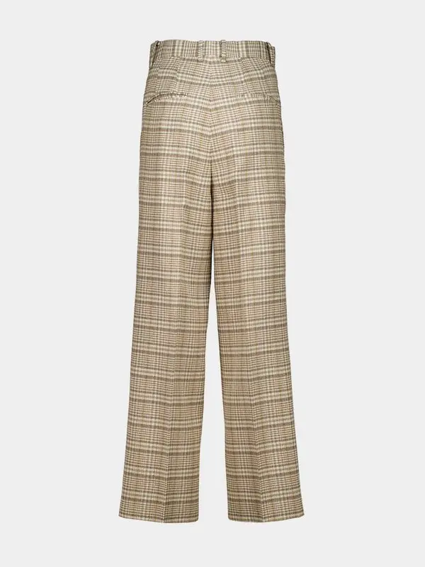 Auralee Silk Linen Check Trousers