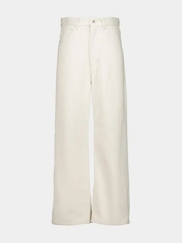 Auralee Silk Nep Denim Wide Pants