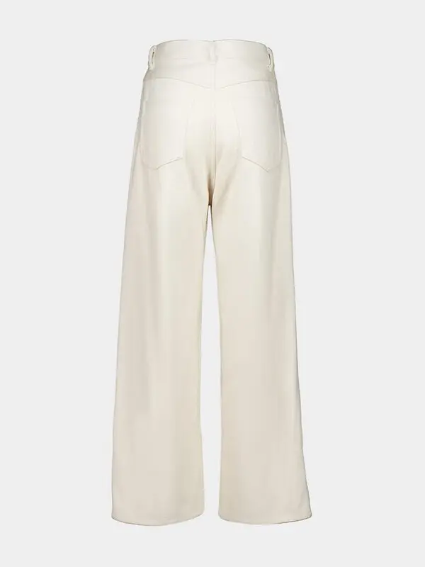 Auralee Silk Nep Denim Wide Pants