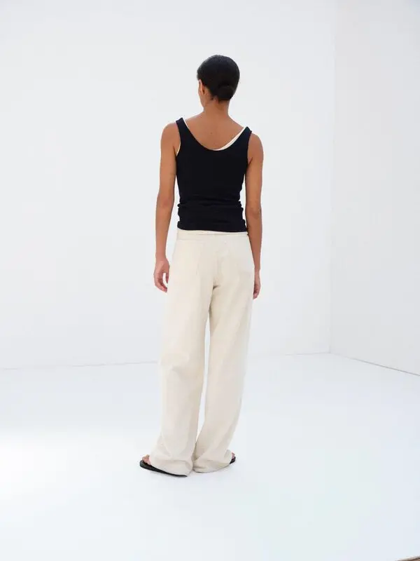 Auralee Silk Nep Denim Wide Pants