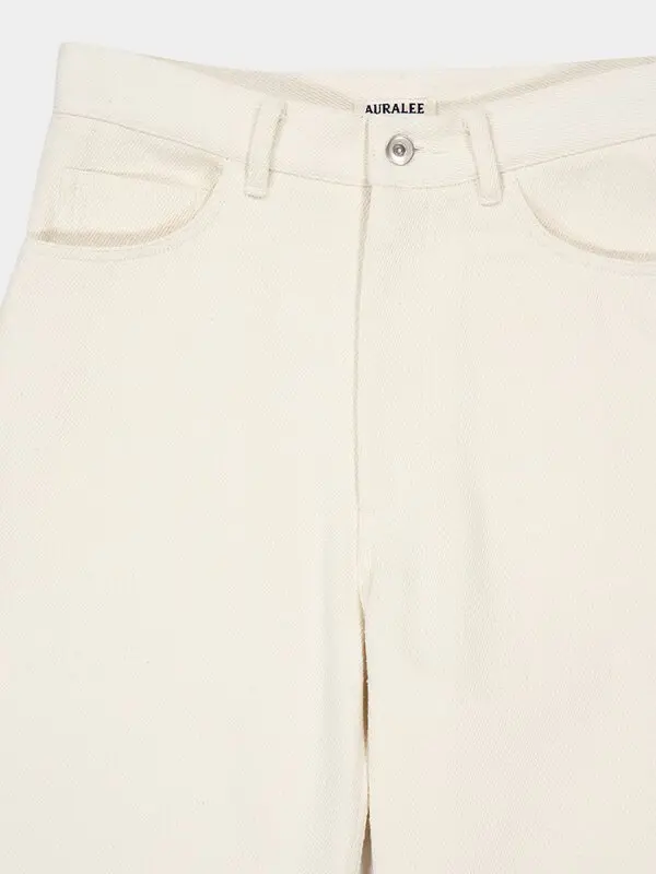 Auralee Silk Nep Denim Wide Pants