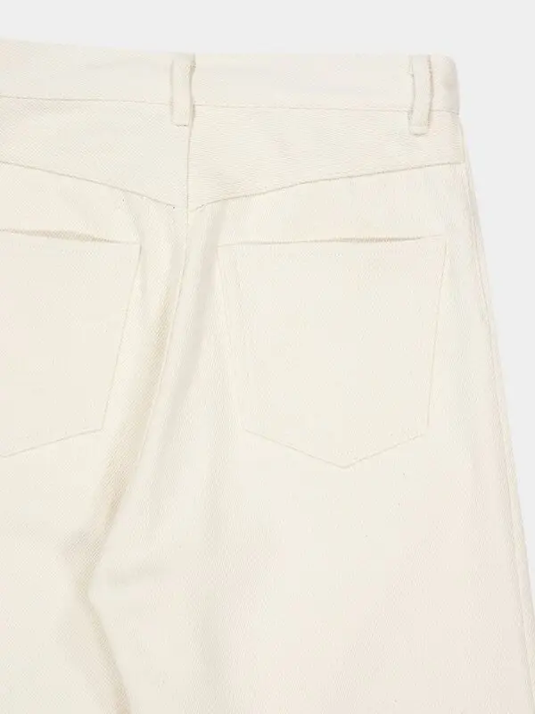 Auralee Silk Nep Denim Wide Pants