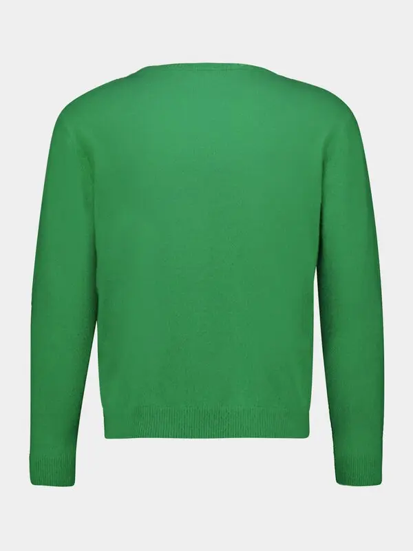 Auralee Brushed Cashmere Cotton Knit Sweater - Green