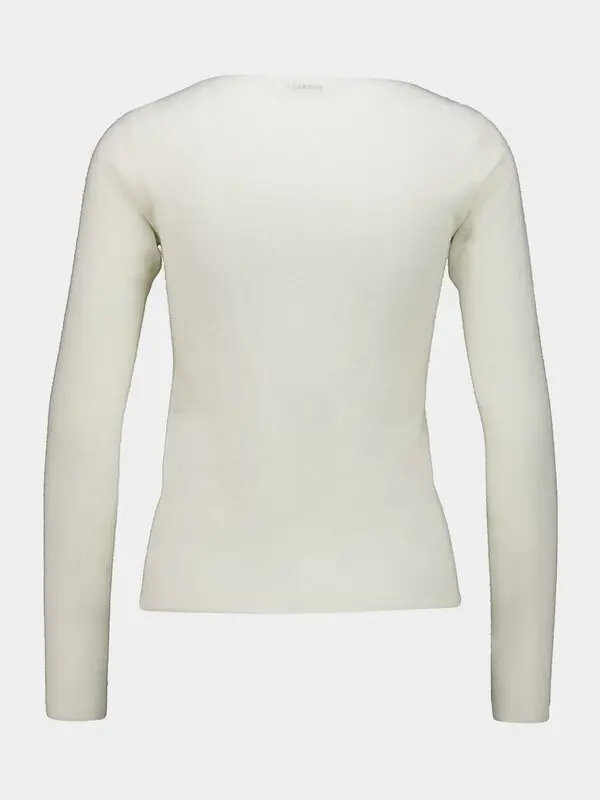Auralee Cashmere Boat Neck Knit - White