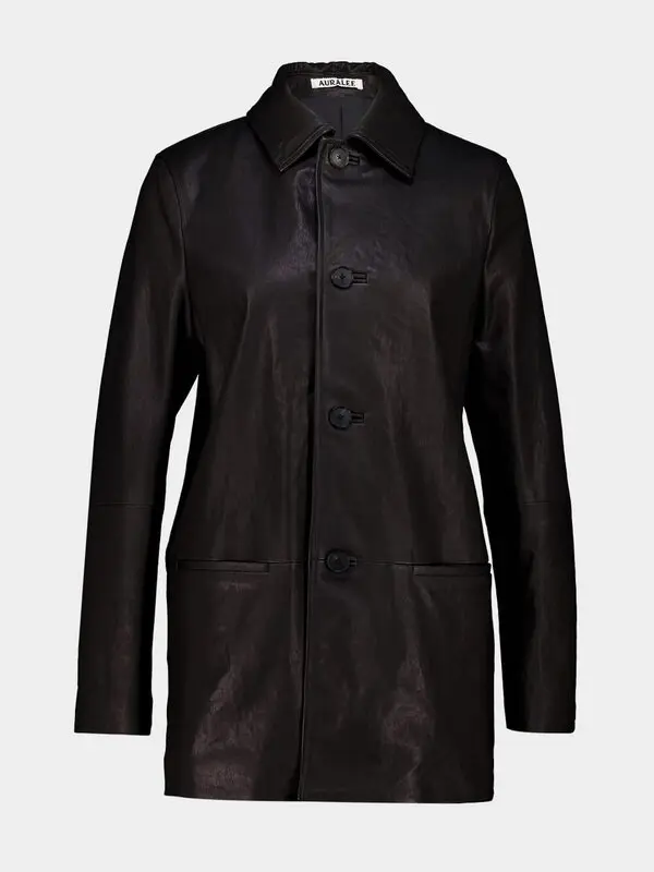 Auralee Textured Lamb Leather Blouson