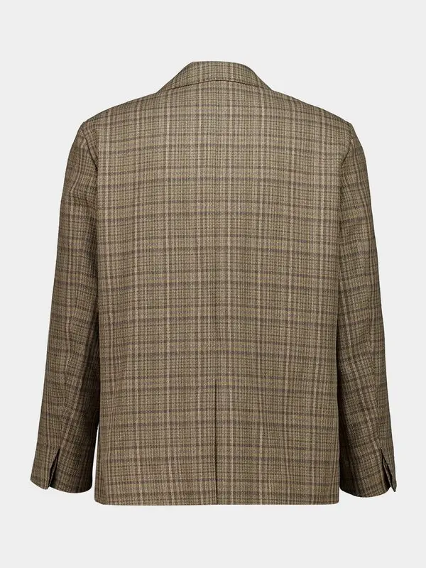 Auralee Silk Linen Check Jacket