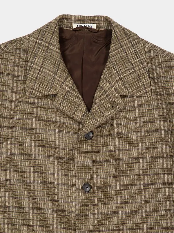 Auralee Silk Linen Check Jacket