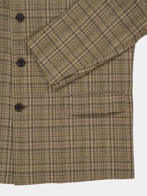 Auralee Silk Linen Check Jacket