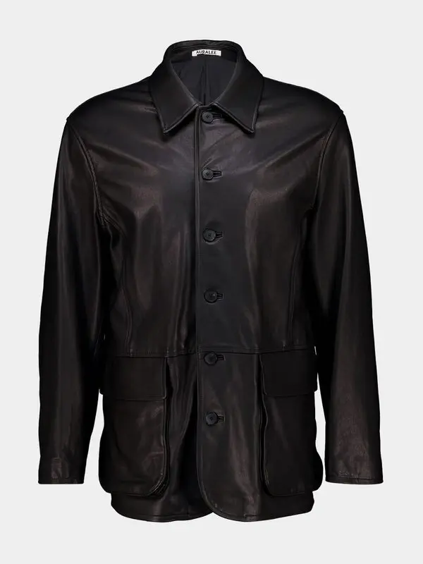 Auralee Textured Lamb Leather Blouson