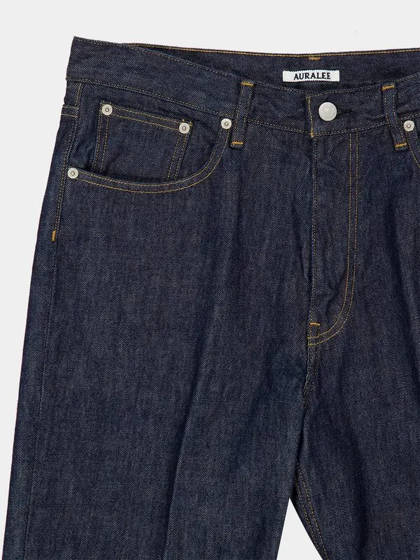 Auralee Indigo Hard Twist Denim Regular Jeans