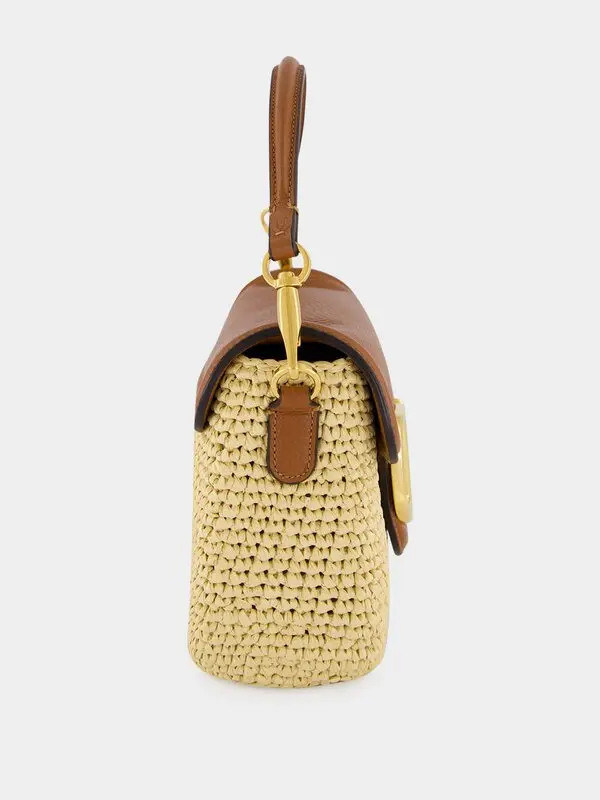 Valentino Garavani Raffia And Leather Shoulder Bag