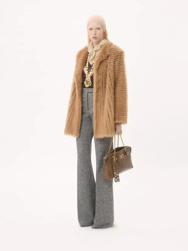 Valentino Garavani Nappa Leather Panthea Shoulder Bag - Brown