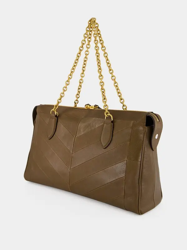 Valentino Garavani Nappa Leather Panthea Shoulder Bag - Brown