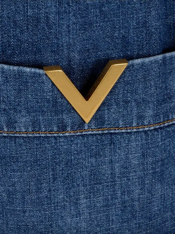 Valentino Garavani Chambray Flared Denim Pants