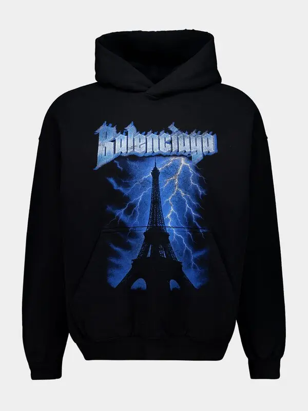 Balenciaga Paris Thunderstorm Cotton Sweatshirt
