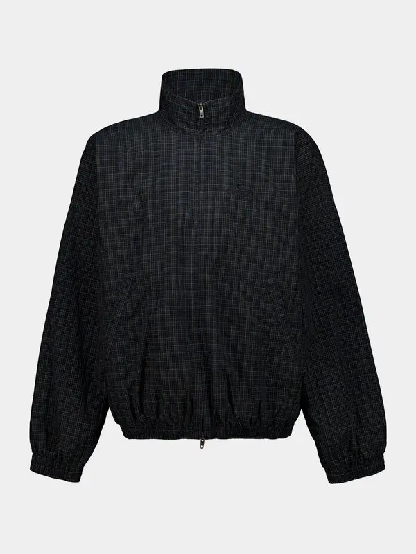 Balenciaga Tartan Cotton Track Jacket - Blue