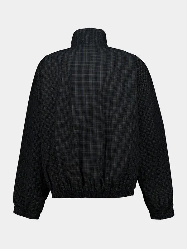 Balenciaga Tartan Cotton Track Jacket - Blue
