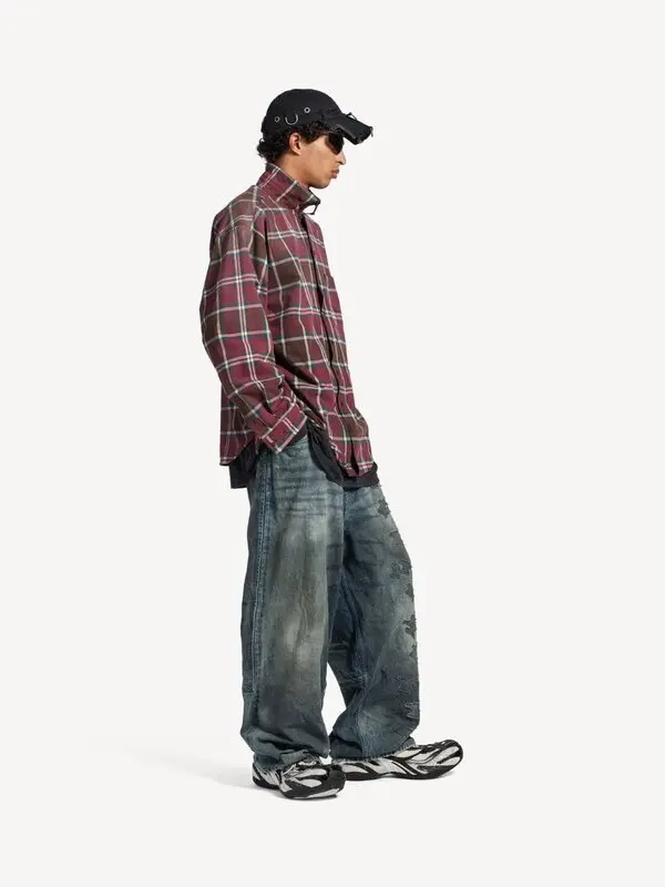 Balenciaga Checked Zip-up Shirt