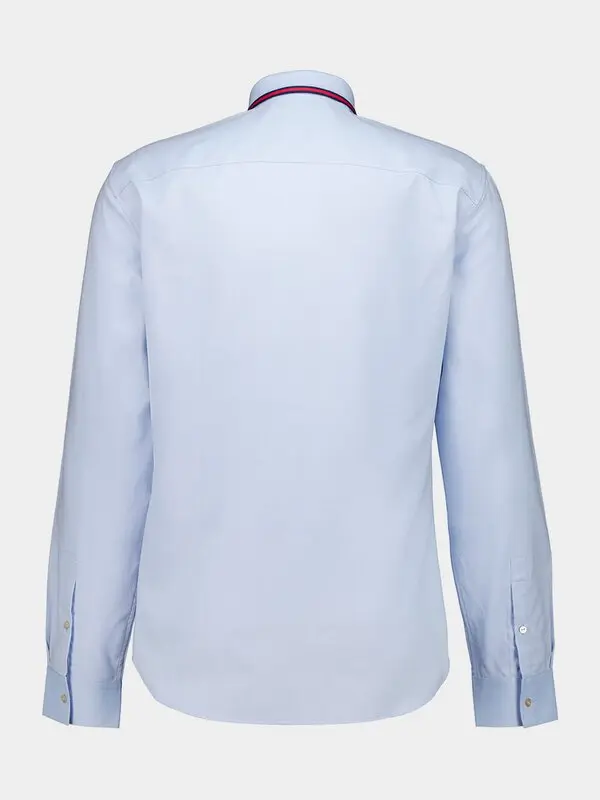Gucci Pale Oxford Cotton Shirt With Web Collar