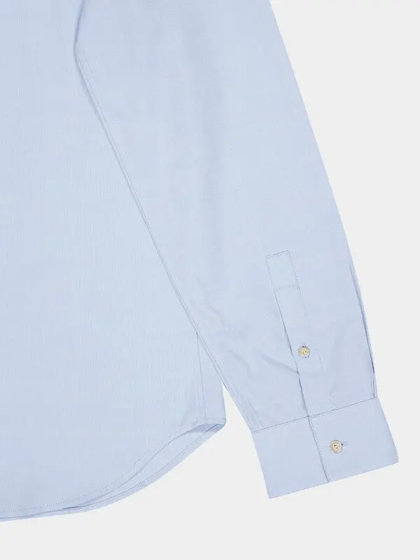 Gucci Pale Oxford Cotton Shirt With Web Collar - Blue