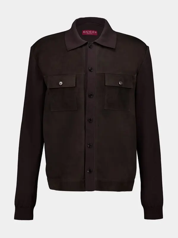 Gucci Suede Buttoned Jacket