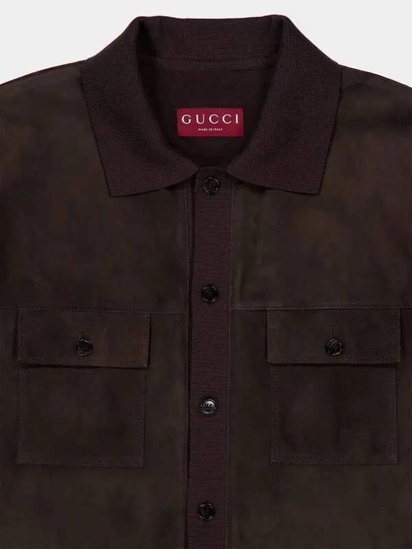 Gucci Suede Buttoned Jacket