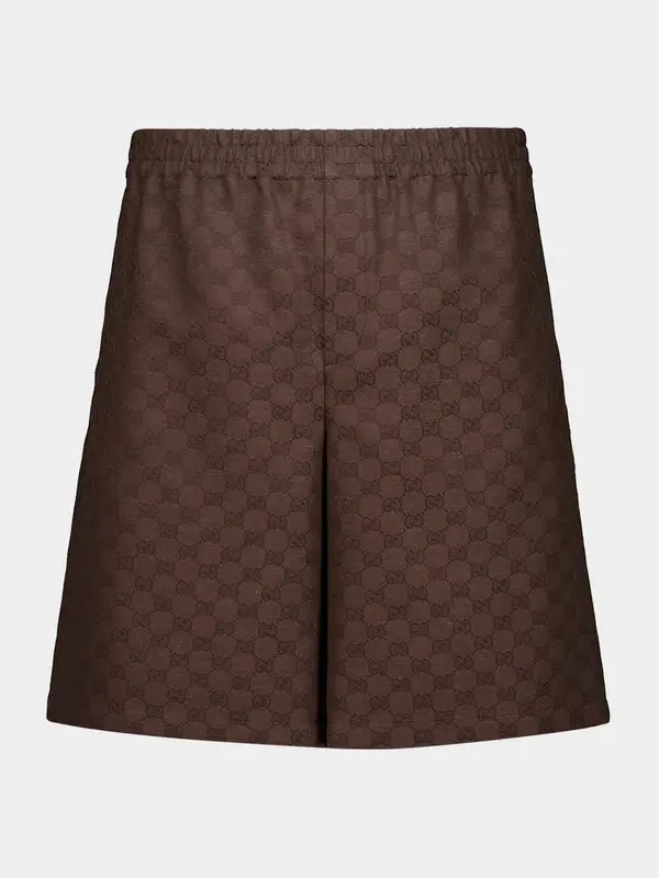Gucci Gg Canvas Linen Blend Shorts