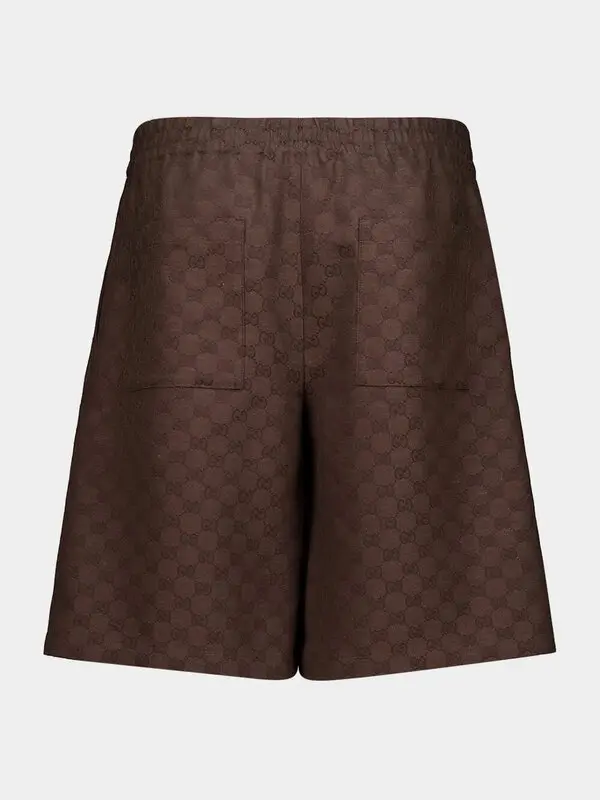 Gucci Gg Canvas Linen Blend Shorts