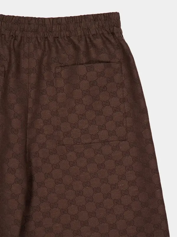 Gucci Gg Canvas Linen Blend Shorts