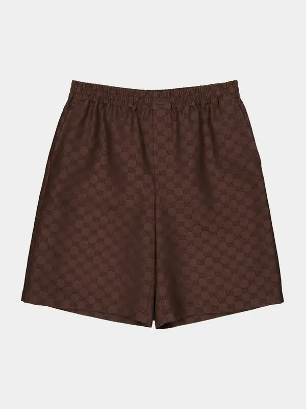 Gucci Gg Canvas Linen Blend Shorts