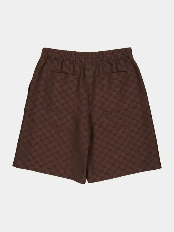 Gucci Gg Canvas Linen Blend Shorts