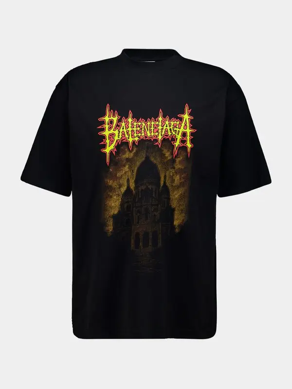 Balenciaga Cotton Graphic T-shirt - Black