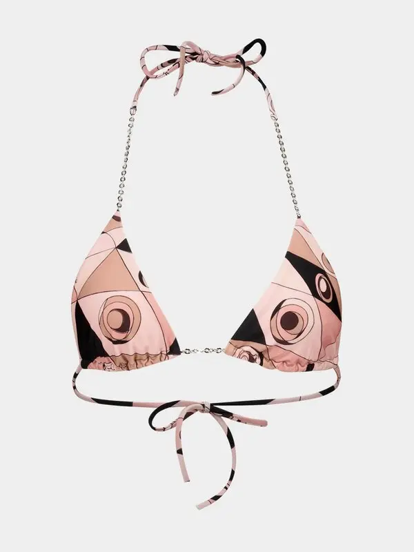 Emilio Pucci Occhi Print Triangle Bikini Top - Pink