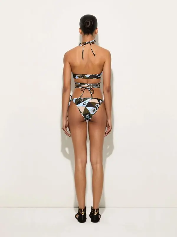 Emilio Pucci Occhi Print Triangle Bikini Top - Blue