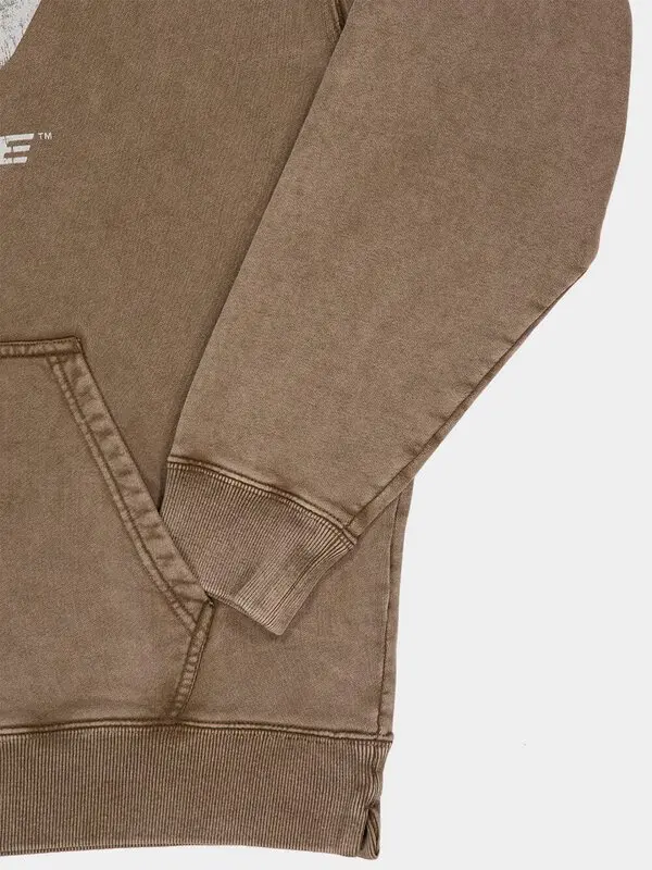 Off-White Racing Cotton Hooded Sweatshirt - Brown