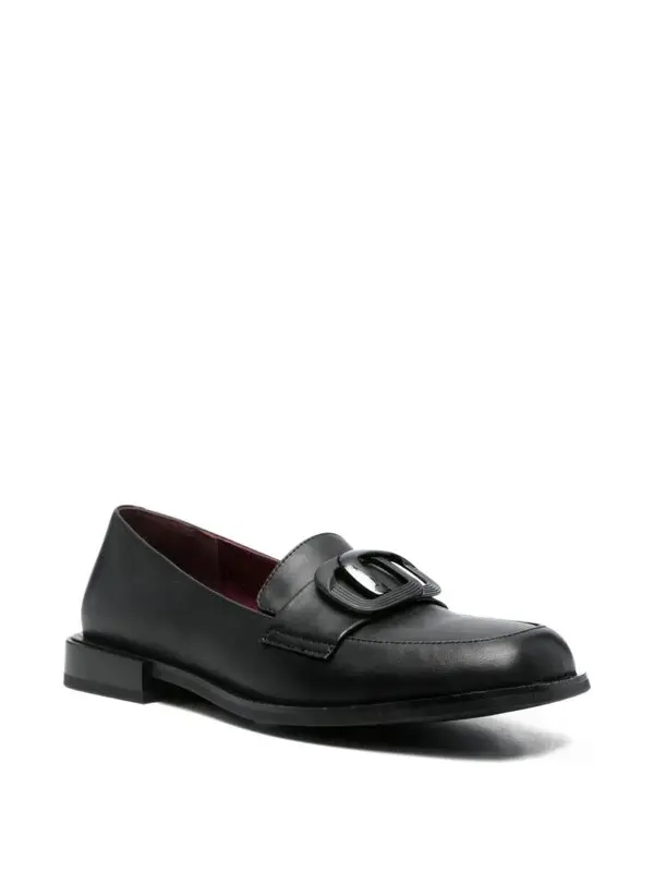 LINDA BAUMANN Buckle-detail Leather Loafers