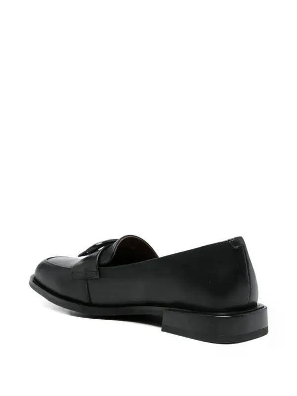 LINDA BAUMANN Buckle-detail Leather Loafers