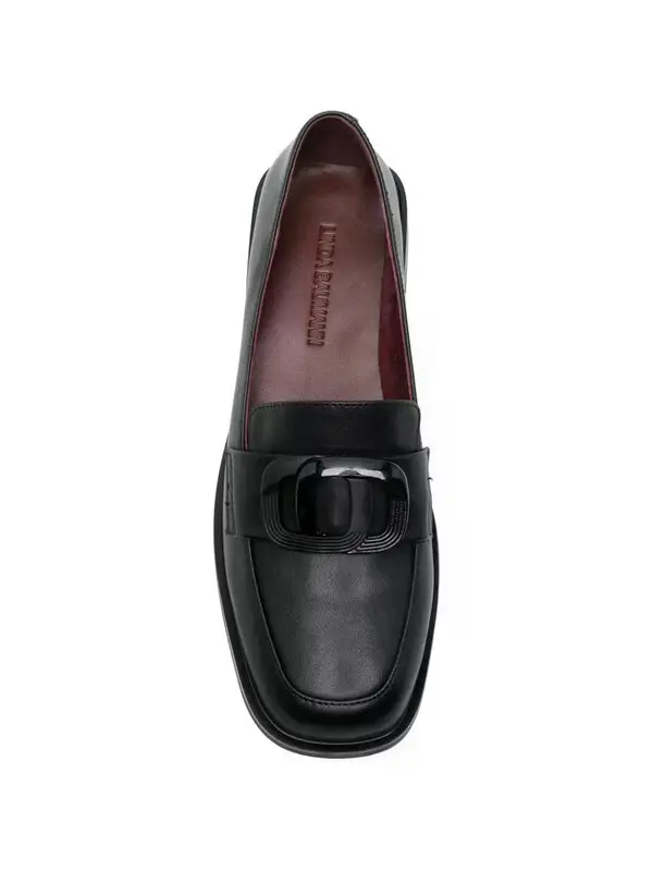 LINDA BAUMANN Buckle-detail Leather Loafers