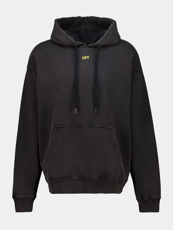 Off-White Fallen Caravaggio Cotton Hooded Sweatshirt - Black