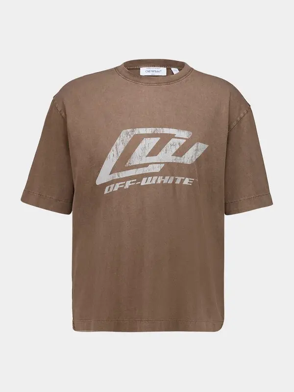 Off-White Owr Logo Cotton T-shirt - Brown