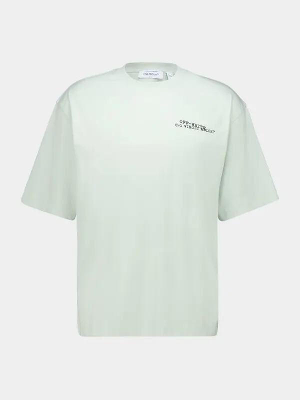 Off-White Mint Type Arrow Cotton T-shirt - Green