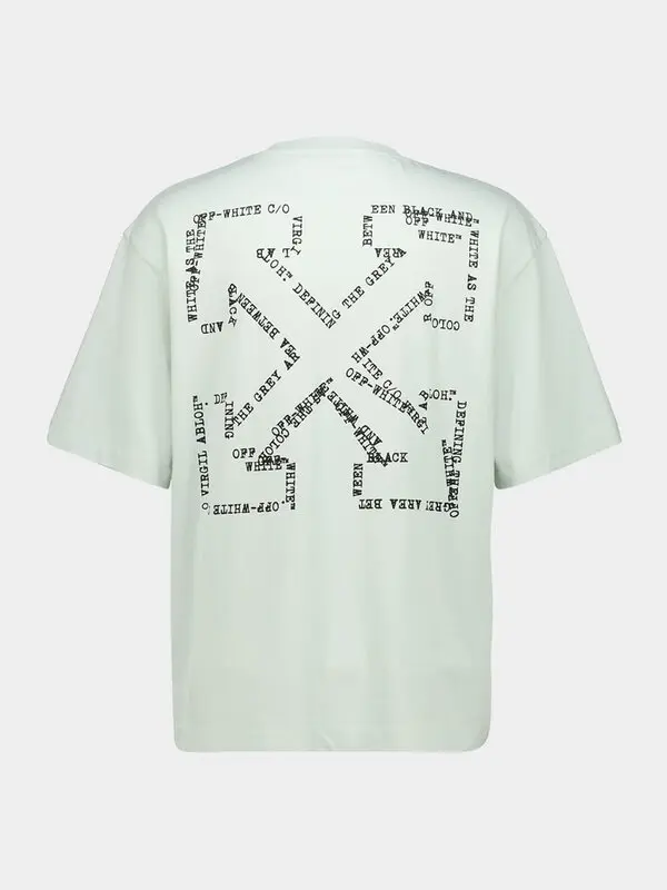 Off-White Mint Type Arrow Cotton T-shirt - Green