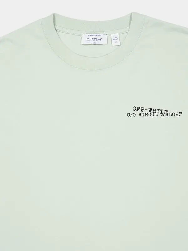 Off-White Mint Type Arrow Cotton T-shirt - Green