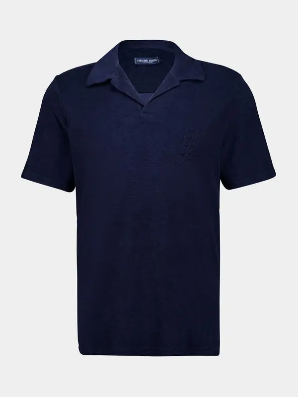 Frescobol Carioca Navy Terry Cotton Polo - Blue